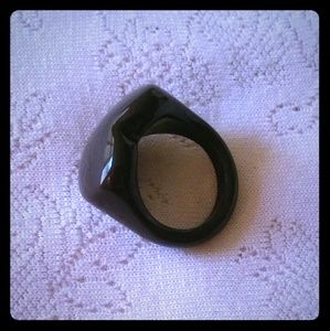 Jewelry | Vintage Brown Lucite Puffy Heart Ring | Poshmark